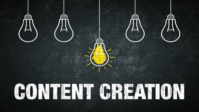 Content Creation Concept. Laptop With Website On Screen And Elements Of ...
