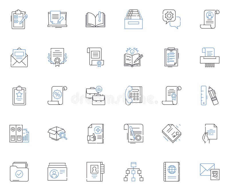 Content Creation Line Icons Collection. Strategy, Research, Writing ...