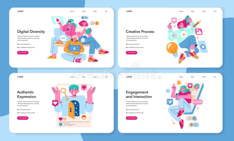 Content Creation Set. Vector Illustration. Stock Vector - Illustration ...