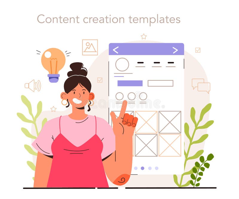 Content Creation Templates. Content Strategy Development Stock Vector ...