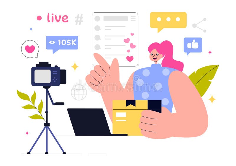 Content Creation Vector Illustration Featuring Digital Marketing ...