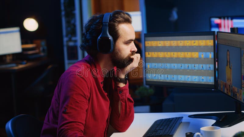 Content Creator in Digital Multimedia Company Processing Images with ...