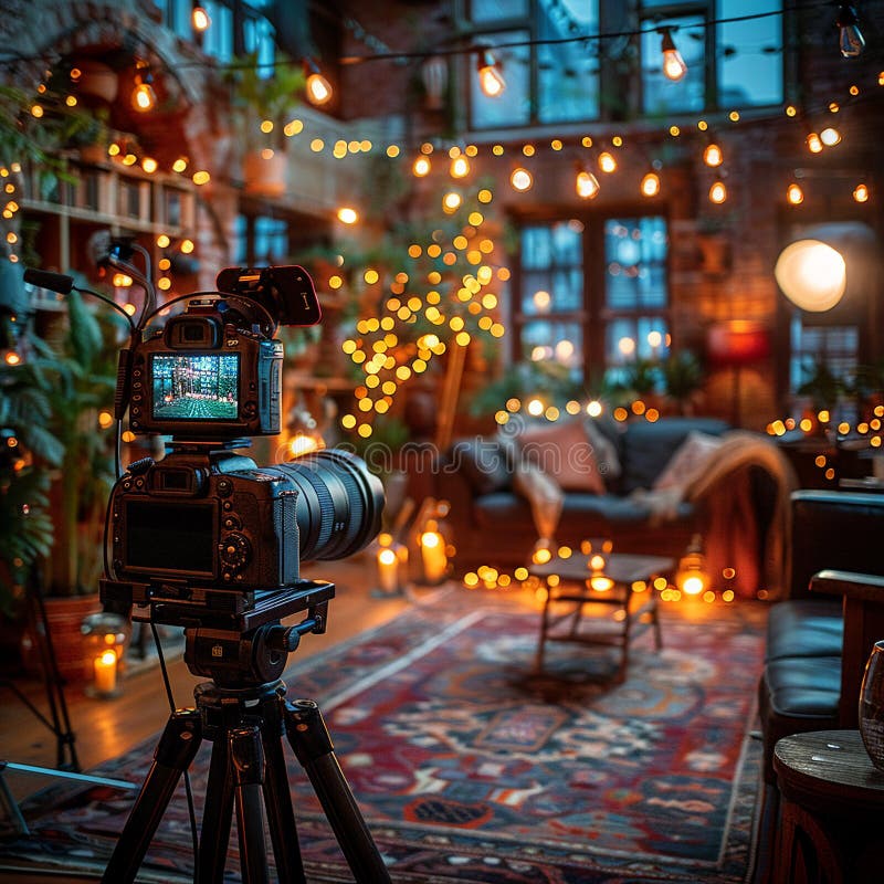 Content Creator Filming for an Online Audience Stock Photo - Image of ...