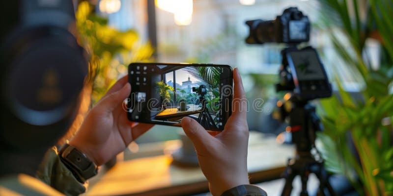 Content Creator Making New Content on Their Smartphone Stock ...