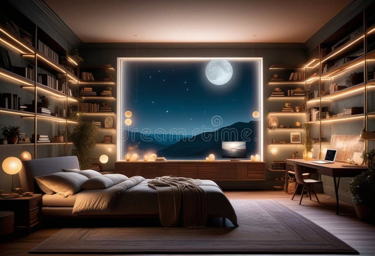 A Content Creator S Dreamy Haven of Inspiration Stock Illustration ...