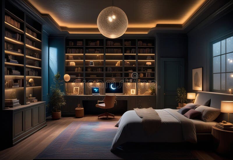 A Content Creator S Dreamy Haven of Inspiration Stock Illustration ...