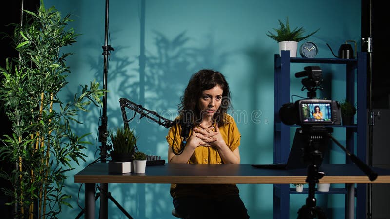 Content Creator Using Professional Camera To Shoot Intro for Vlog ...