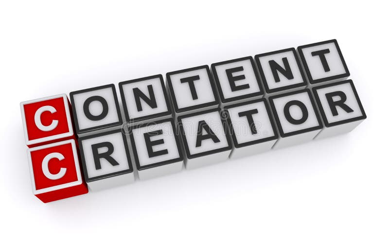Content Creator Word Blocks Stock Illustration - Illustration of ...