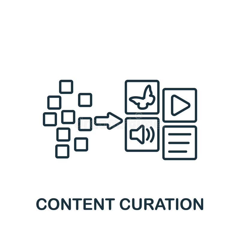 Content Curation Icon. Monochrome Simple Community Icon for Templates ...