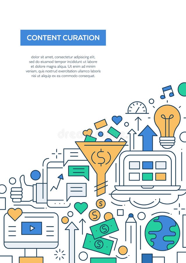 Content Curation Doodle Concept Stock Vector - Illustration of publish ...