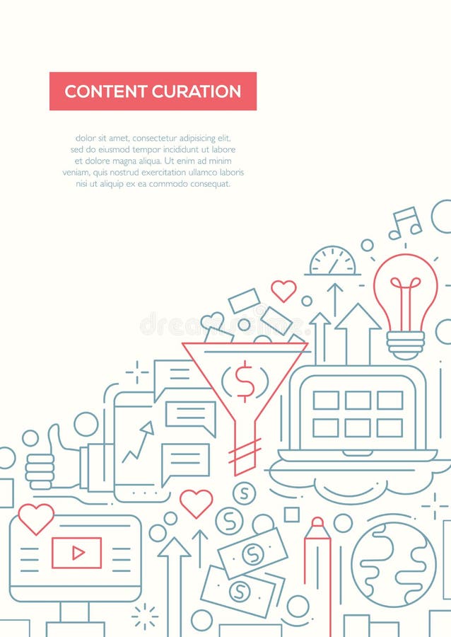 Content Curation Doodle Concept Stock Vector - Illustration of publish ...