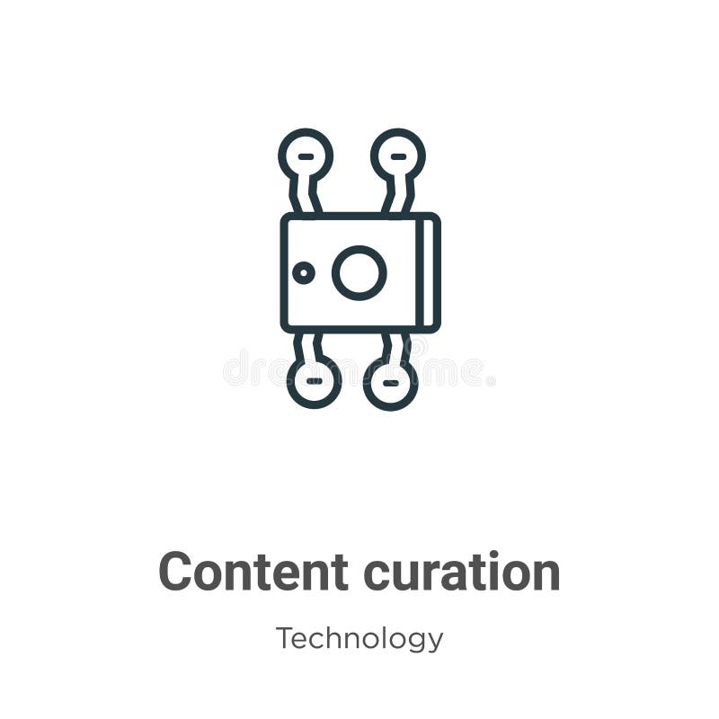 Content Curation Outline Vector Icon. Thin Line Black Content Curation ...