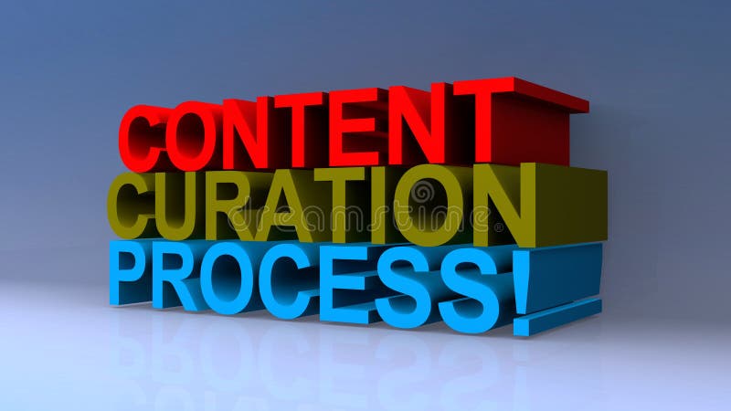 Content Curation Process on Blue Stock Illustration - Illustration of ...