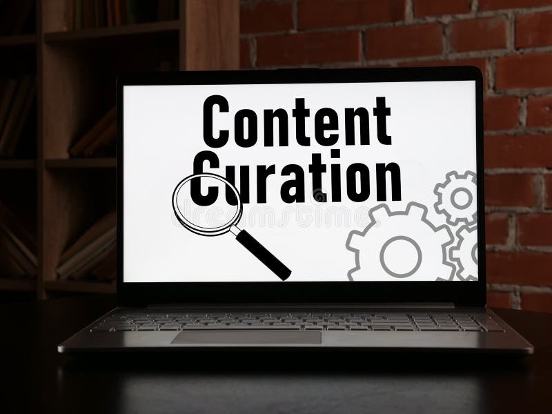 Content Curation is Shown Using the Text Stock Photo - Image of ...
