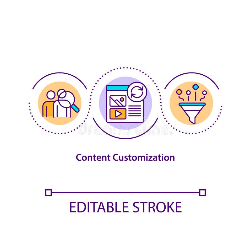 Content Customization Concept Icon Stock Vector - Illustration of ...