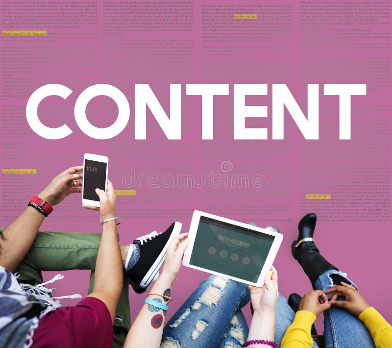 Content Data Internet Media Sharing Cheerful Concept Stock Image ...