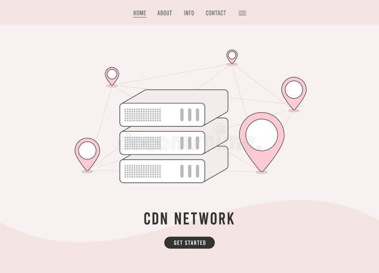 Content Delivery Network - CDN Concept. Geographically Distributed Data ...