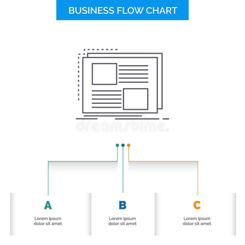 Content, Design, Frame, Page, Text Business Flow Chart Design with 3 ...