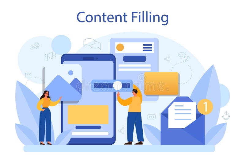 Content Filling Concept. Making Responsive and Viral Content Stock ...