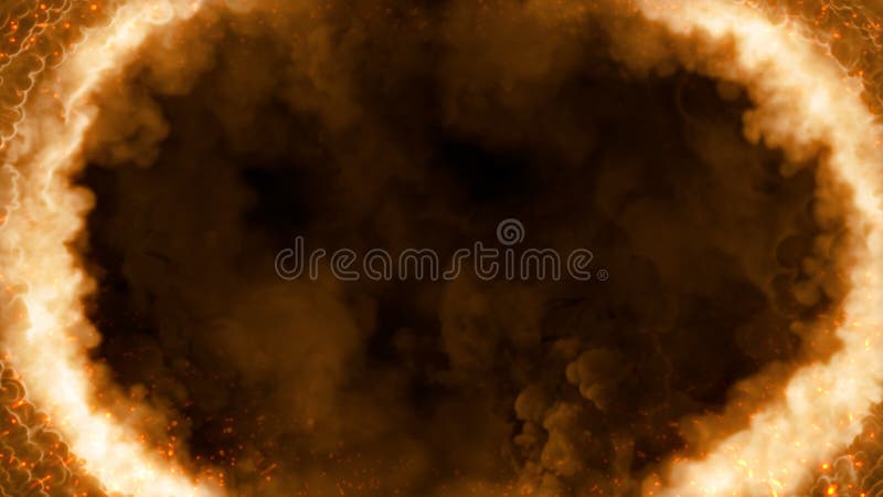 Frame of Blazing Smoke with Sparks, Isolated - Abstract 3D Illustration ...
