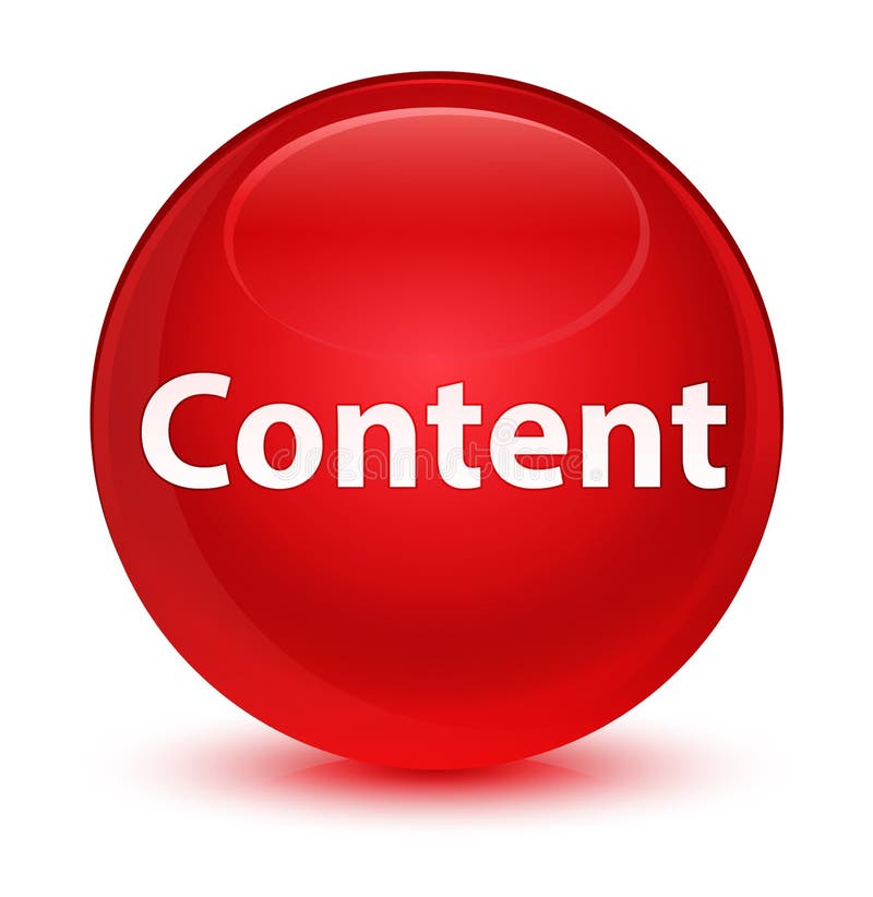Content Glassy Red Round Button Stock Illustration - Illustration of ...
