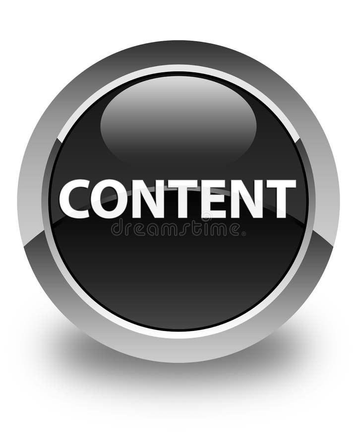 Content Glossy Black Round Button Stock Illustration - Illustration of ...