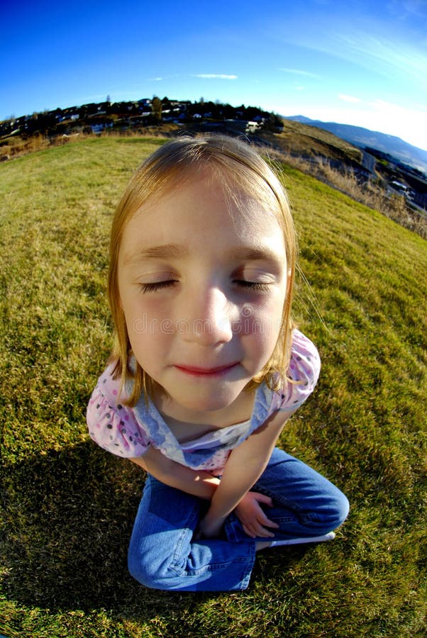 Content Happy Little Girl stock image. Image of face, smile - 7145525