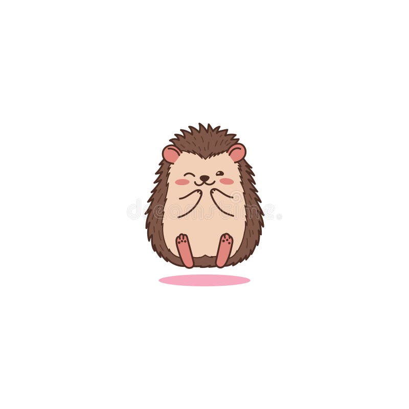 Content Hedgehog Character stock illustration. Illustration of peace ...