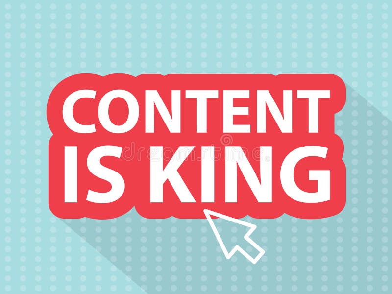 Content is King Button and Pointing Arrow Stock Vector - Illustration ...