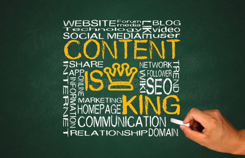 Content is king stock image. Image of network, media - 43630845