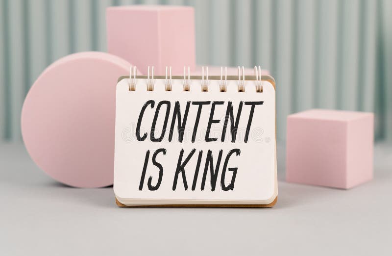 CONTENT is KING Message on the Card Shown by a Man. Stock Image - Image ...