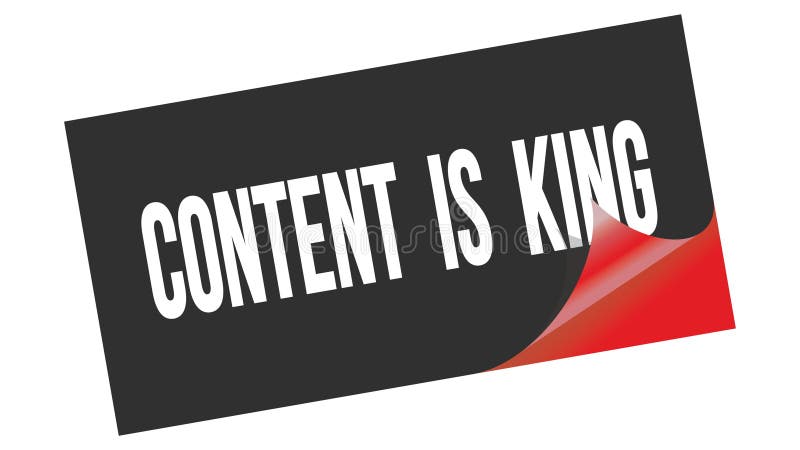 CONTENT is KING Text on Black Red Sticker Stamp Stock Illustration ...