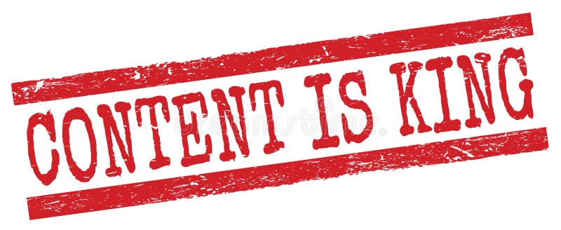 CONTENT is KING Text on Red Lines Stamp Sign Stock Illustration ...