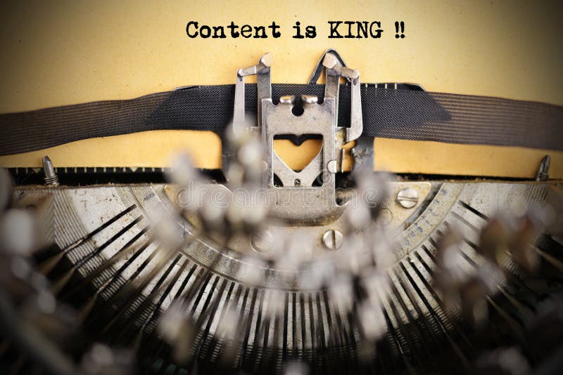 Content is King Text Written with Old Typewriter Machine Stock Image ...