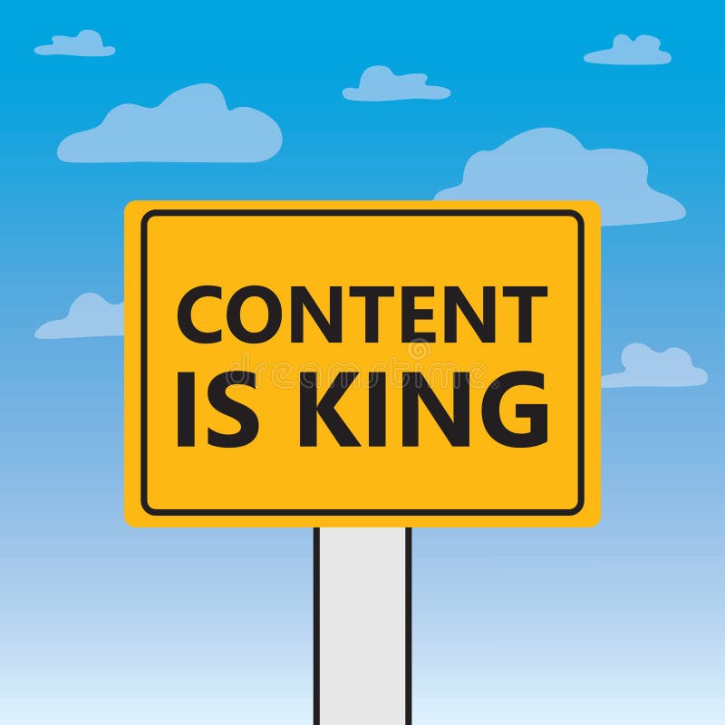 Content is King Written on a Billboard Stock Vector - Illustration of ...