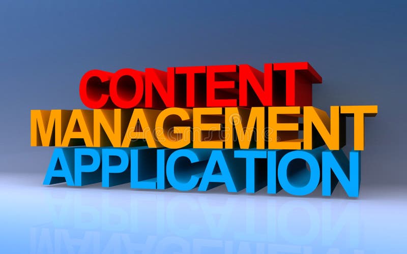 Content Management Application on Blue Stock Illustration ...