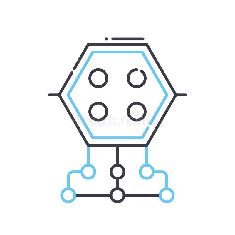 Content Management Line Icon, Outline Symbol, Vector Illustration ...