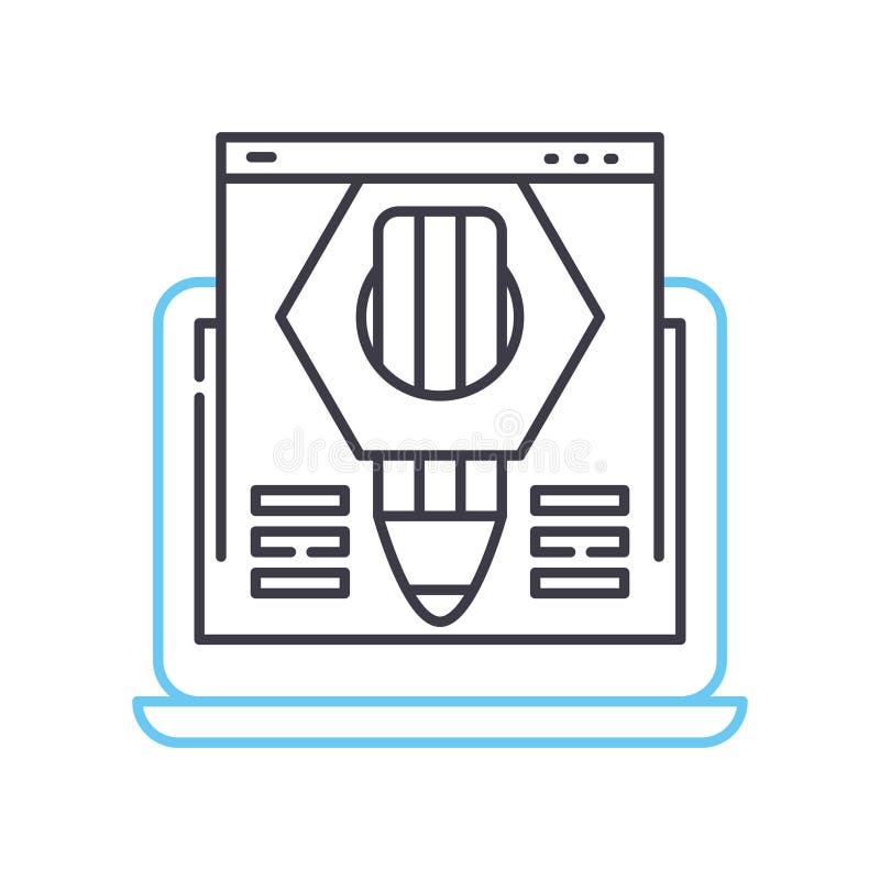 Content Management Line Icon Outline Symbol Vector Illustration