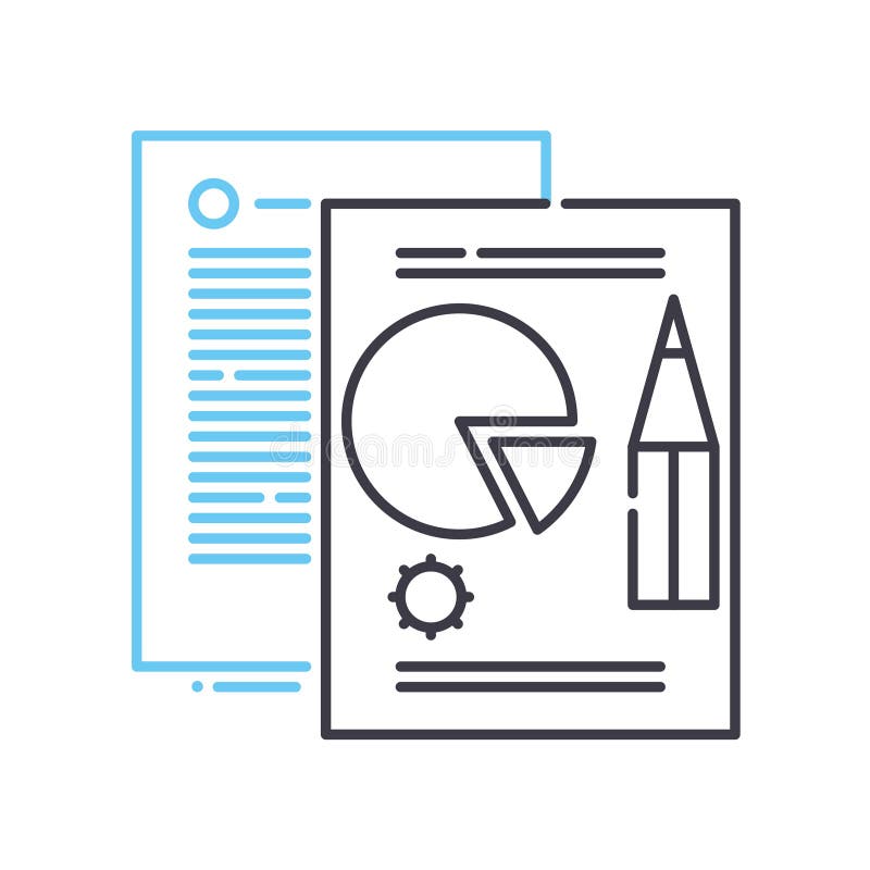 Content Management Line Icon, Outline Symbol, Vector Illustration ...