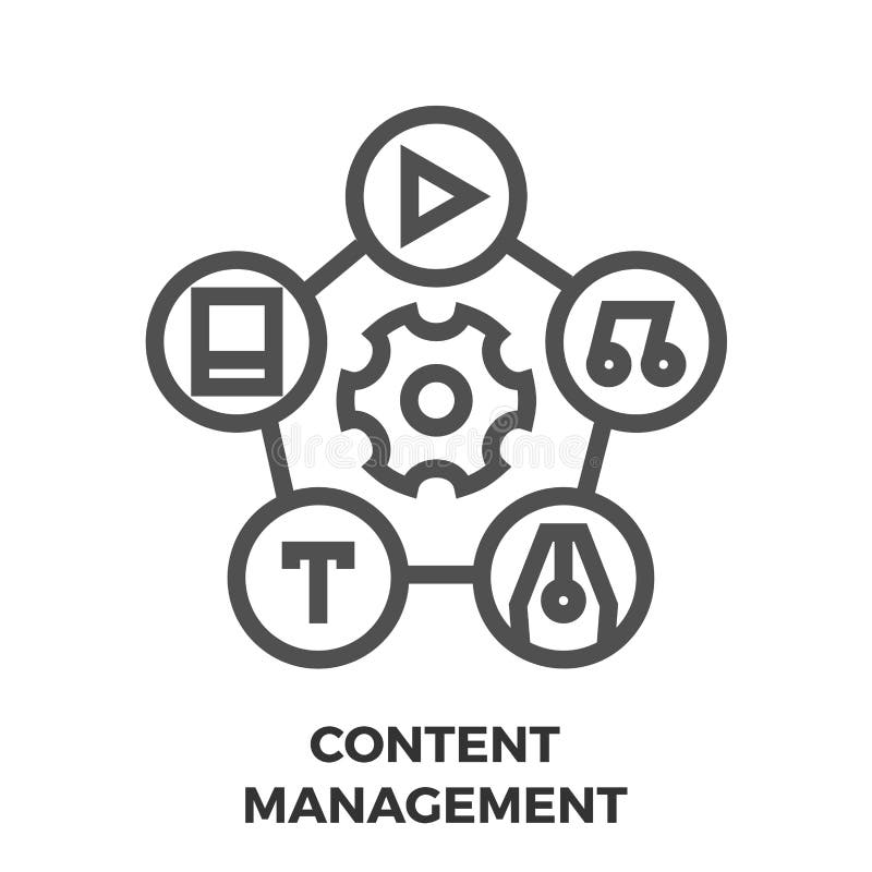 Content Management Icon On White Background. Simple Element ...
