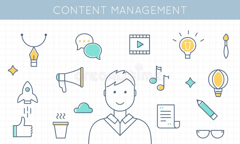 Content Management and Marketing Illustration Stock Vector ...