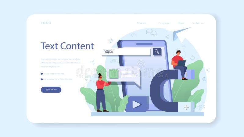 Content Management Web Banner or Landing Page. Idea of Digital Stock ...