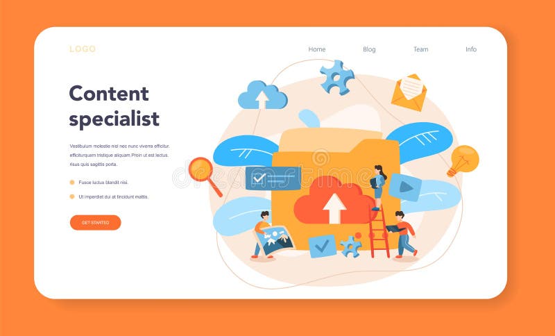 Content Management Web Banner or Landing Page. Idea of Digital Strategy ...