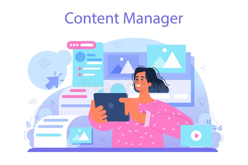 Content Manager Concept. Idea of Digital Strategy and Content ...