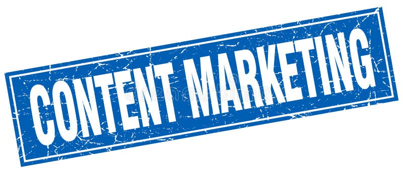 Content Marketing Blue Square Grunge Stamp Stock Vector - Illustration ...