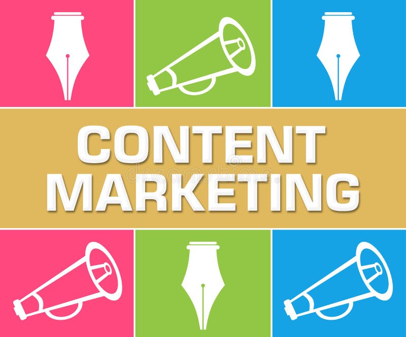 Content Marketing Colorful Grid Stock Illustration - Illustration of ...