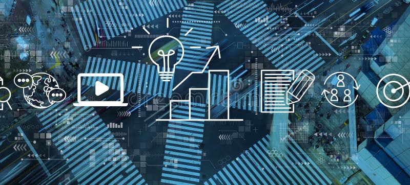 Content Marketing Concept with City Traffic Intersection Stock ...