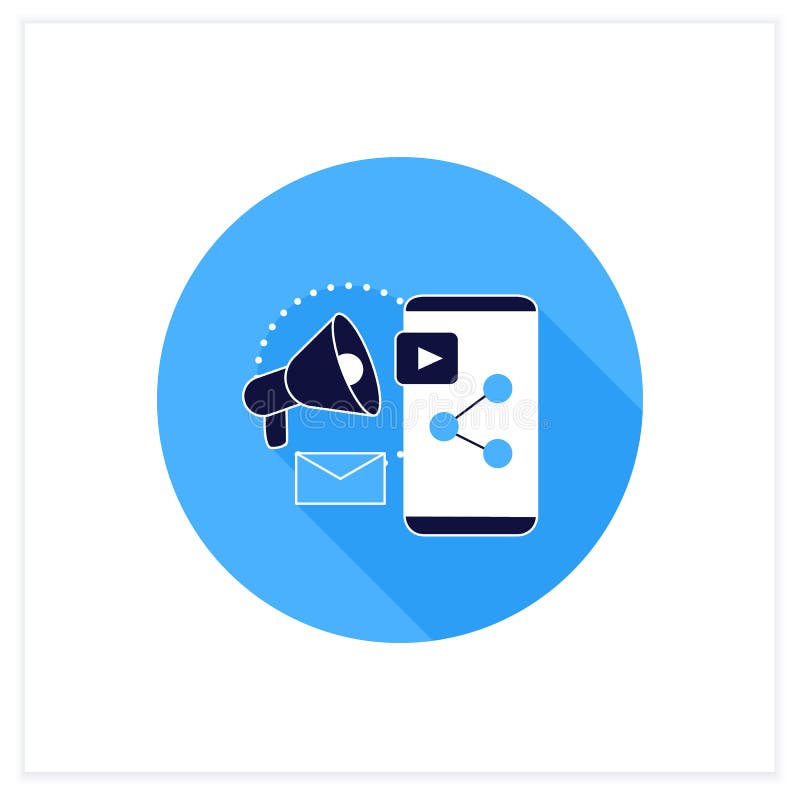 Content Marketing Flat Icon Stock Vector - Illustration of creating ...