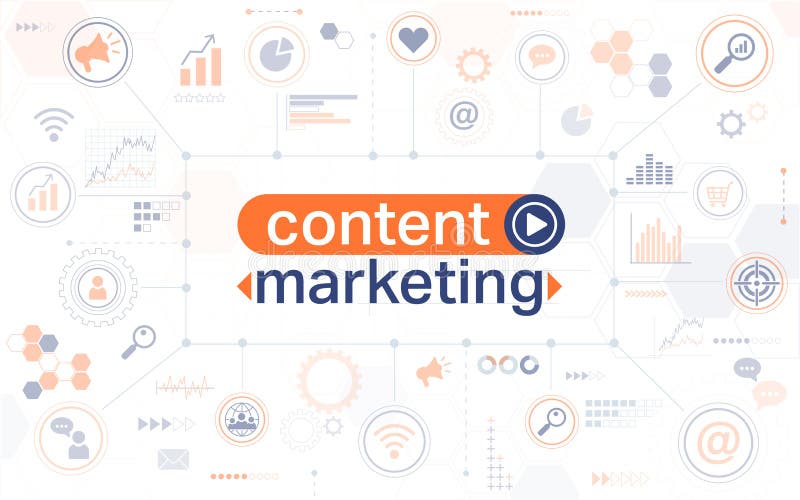 Content Marketing Horizontal Web Banner Stock Vector - Illustration of ...