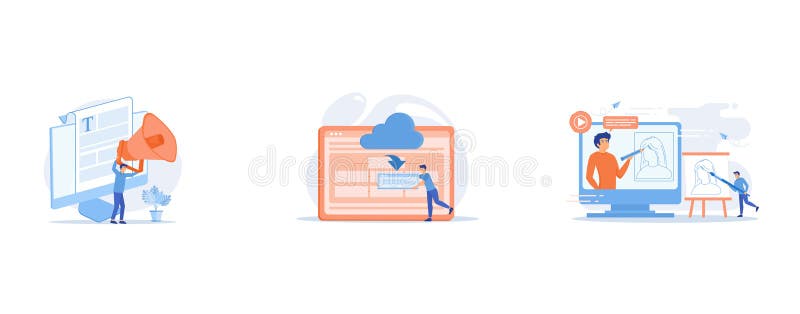 Content and Mass Media Marketing, Cloud Computing Service, Modern ...